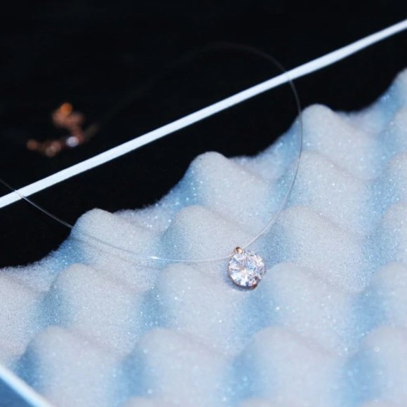 Jewelry | New 2ct Solitaire Diamond Invisible Chain Necklace | Poshmark